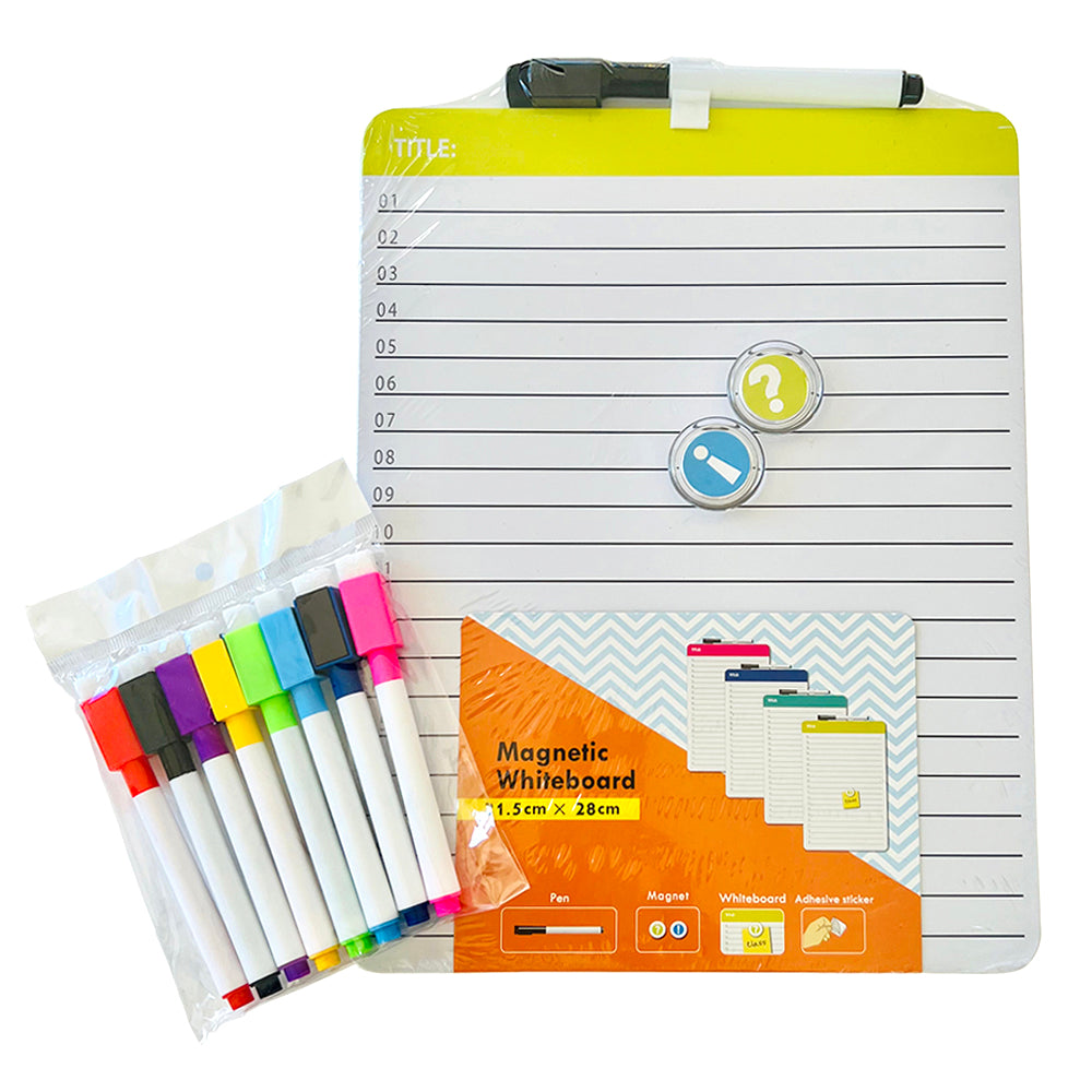 Magnetic Wipe-off Notepad Set with 8 Colored Markers – Paper Lion