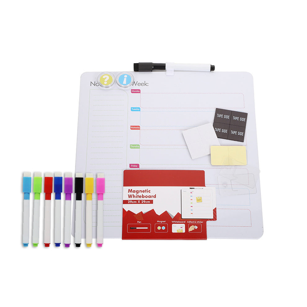 Metal Magnetic Whiteboard and 8 Coloured Markers -Week Planner – Paper Lion